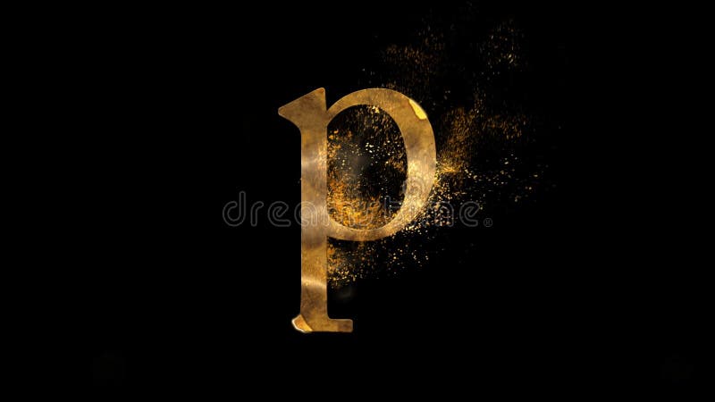 Golden Letter P with Particles, Alphabet, Abc, Alpha Channel Stock ...