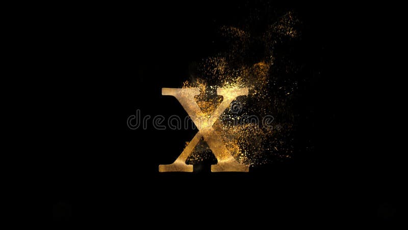 Golden Letter X with Particles, Alphabet, Abc, Alpha Channel Stock ...