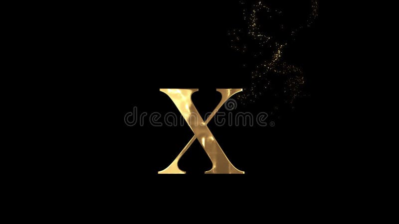 Golden Letter X with Particles, Alphabet, Abc, Alpha Channel Stock ...