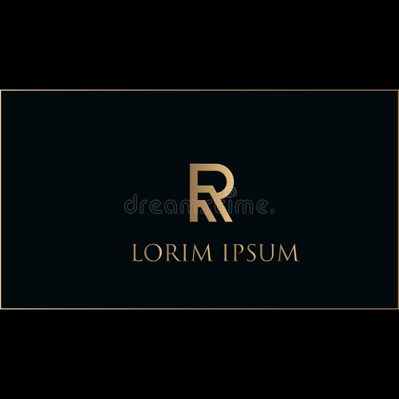 Golden Letter R Logo Design for Brand Stock Illustration - Illustration ...