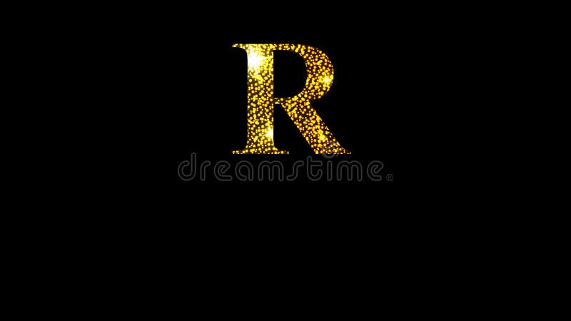 Golden Letter R. Video Effect with Golden Letter R. Golden Letter of ...