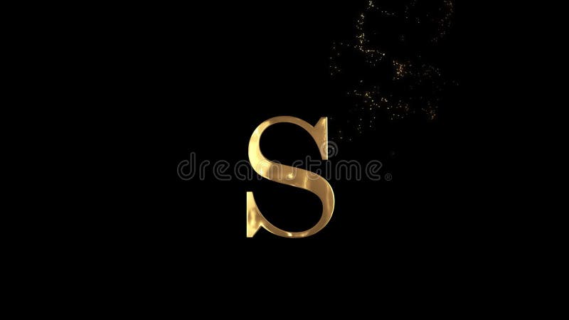 Golden Letter S with Particles, Alphabet, Abc, Alpha Channel Stock ...