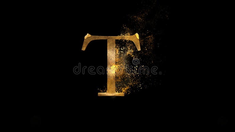 Golden Letter T with Particles, Alphabet, Abc, Alpha Channel Stock ...