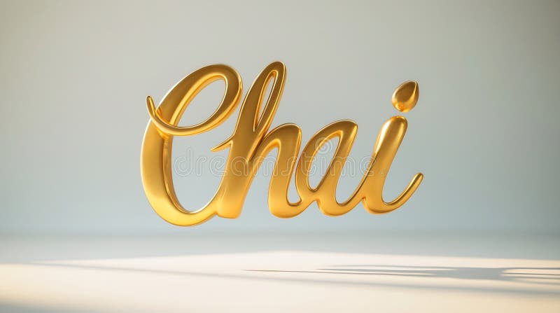 Golden Lettering of the Word Chai on a Simple Background with Light ...