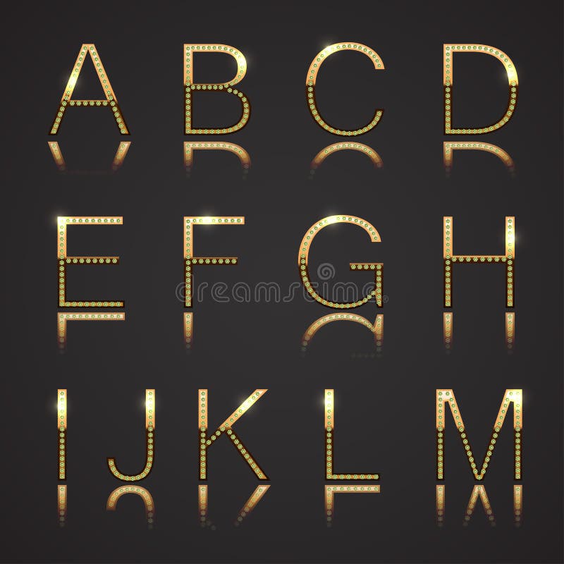 Golden Letters with Diamonds Stock Vector - Illustration of jewel ...