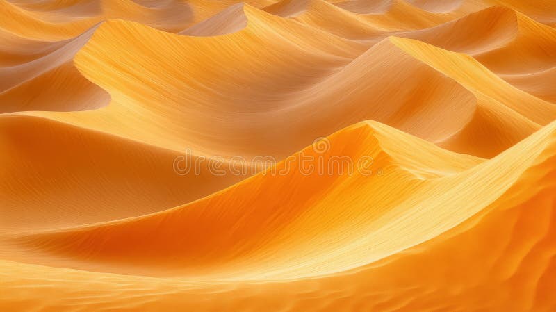 Golden Light Bathing Endless Sand Dunes in the Desert Stock Photo ...