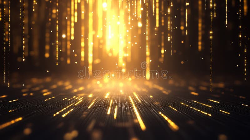 Golden Light Beams Create Mesmerizing Effect in Dark Space, Evoking ...