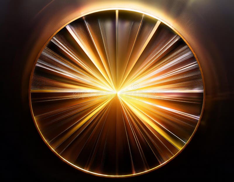 Golden Light Beams Forming a Circular Shape Stock Illustration ...