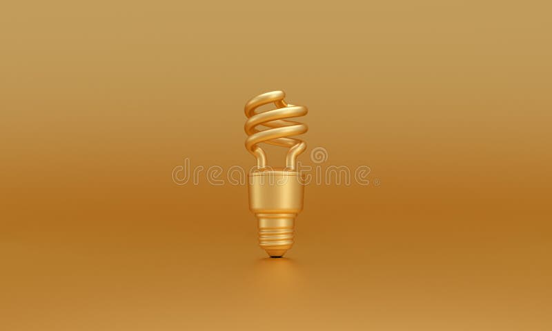 Golden Light Bulb on Gold Background. Renewable and Ecological Energies ...