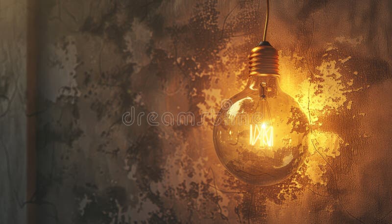 Golden Light Bulb, Light Bulb on the Wall, ?dea Consept Anda Light Bulp ...
