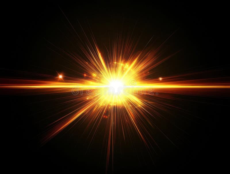 Golden Light Burst, Bright Star Explosion, Energy Beam Stock ...