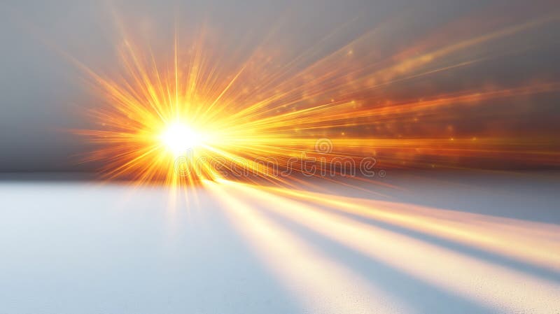 Golden Light Burst Effect with Glowing Rays Abstract Background ...