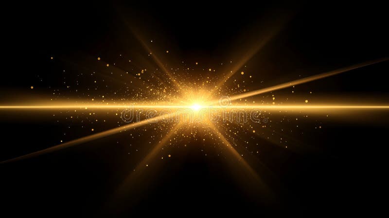 Golden Light Burst Vector Radiating Illuminate Darkness with Magical ...