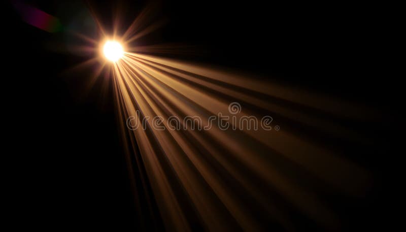 Golden Light Bursting through Darkness Illuminating the Space Stock ...