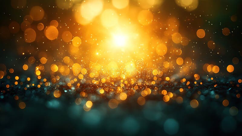 Golden Light Bursts through Dark Glitter. a Shimmering, Festive ...