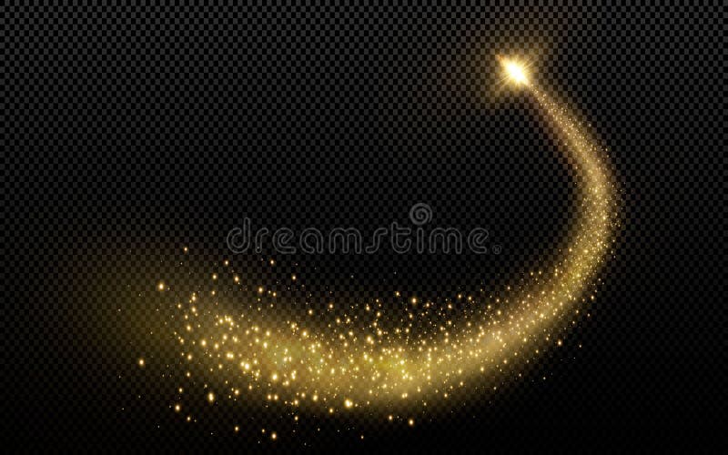Golden Light Comet. Magic Light Line Stock Vector - Illustration of ...