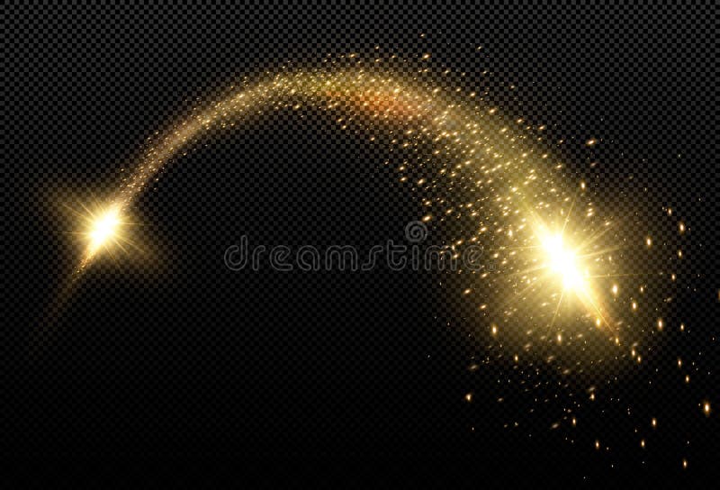 Golden Light Comet. Magic Light Line Stock Vector - Illustration of ...