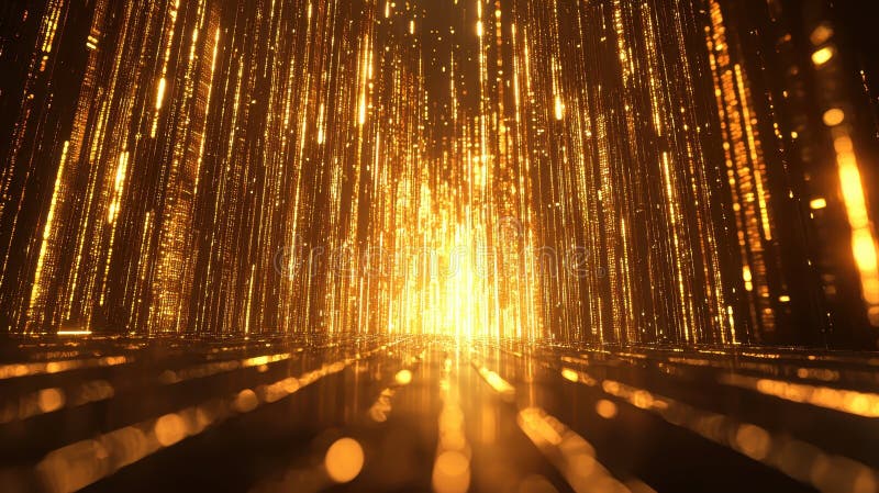 Golden Light Display Abstract Visuals Digital Environment Dynamic ...
