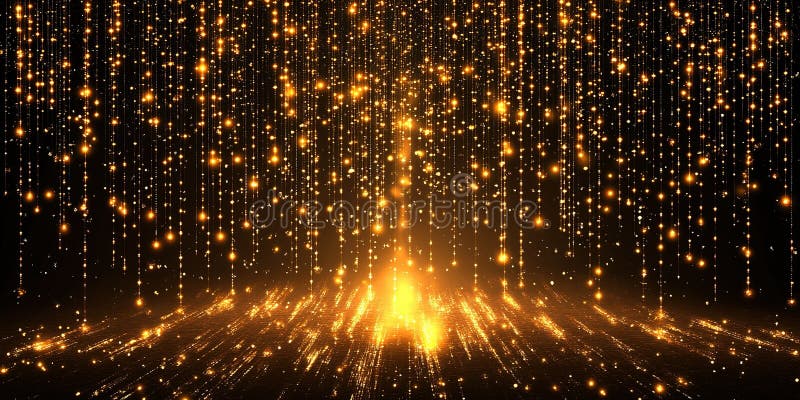 Golden Light Display Creates a Stunning Visual Effect with Falling ...