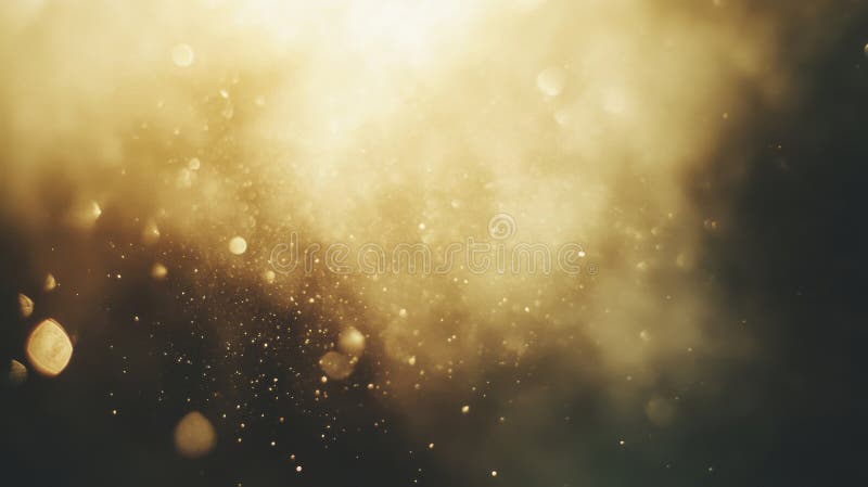 Golden Light and Dust Particles in a Dark Room Stock Illustration ...