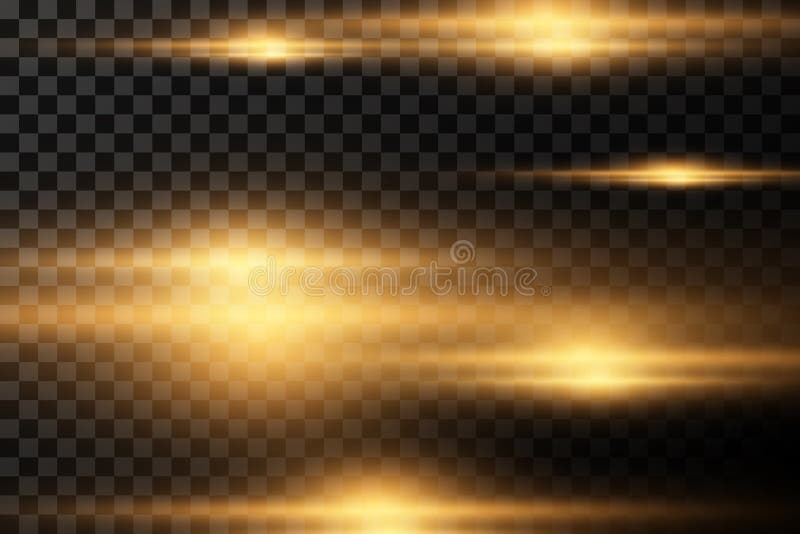 Golden Light Effect. Abstract Laser Beams of Light Stock Illustration ...