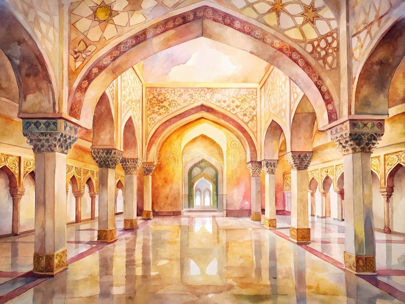 Golden Light Illuminates Intricate Islamic Architecture a Stunning ...