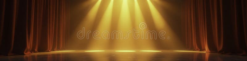 Golden Light Illuminates a Luxurious Empty Stage, Luxury, Radiance ...