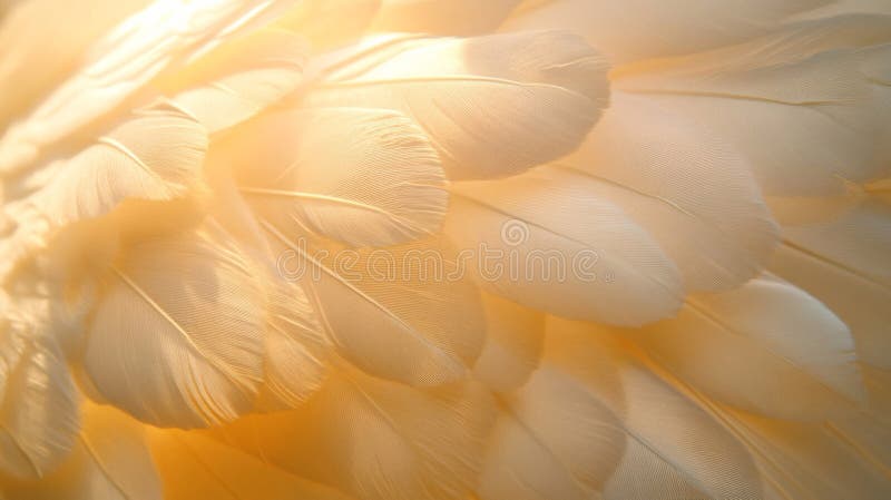Golden Light Illuminates Soft Bird Feathers Stock Illustration ...