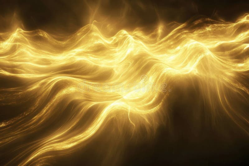Swirling Golden Light Creates a Mesmerizing Visual Effect in a Dark ...