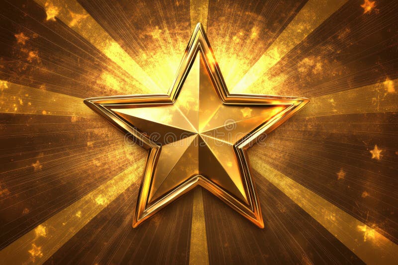 A Golden Light Rays Background with a Golden Star in the Center Stock ...