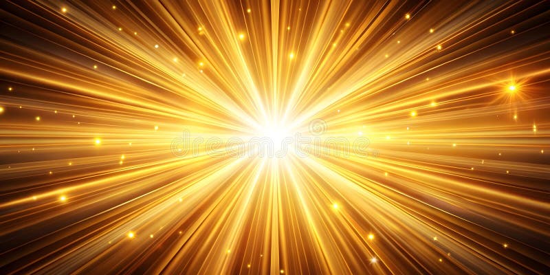 Golden Light Rays Bursting Outward in Sunburst Effect Stock ...