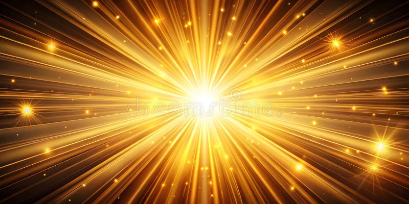 Golden Light Rays Bursting Outward in Sunburst Effect Stock ...
