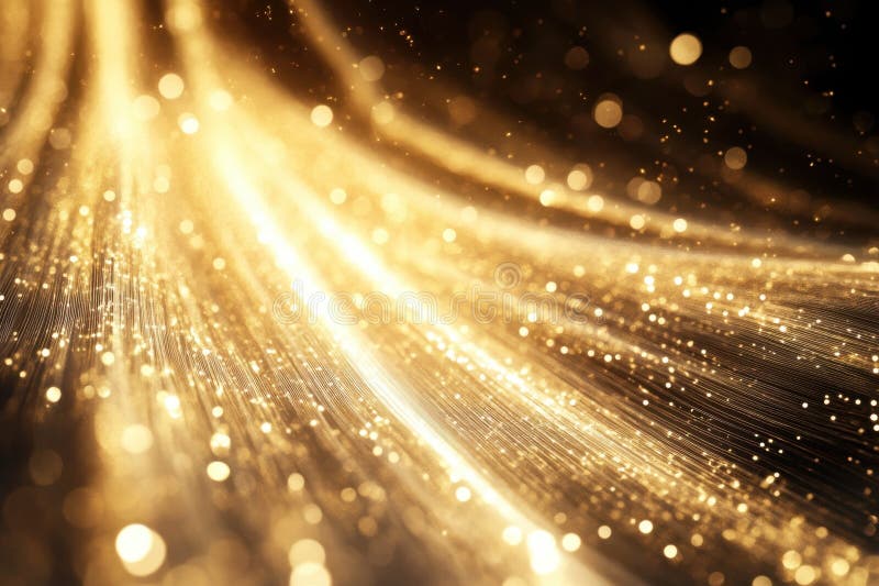 Golden Light Rays Create a Mesmerizing Shimmering Effect in a Dark ...