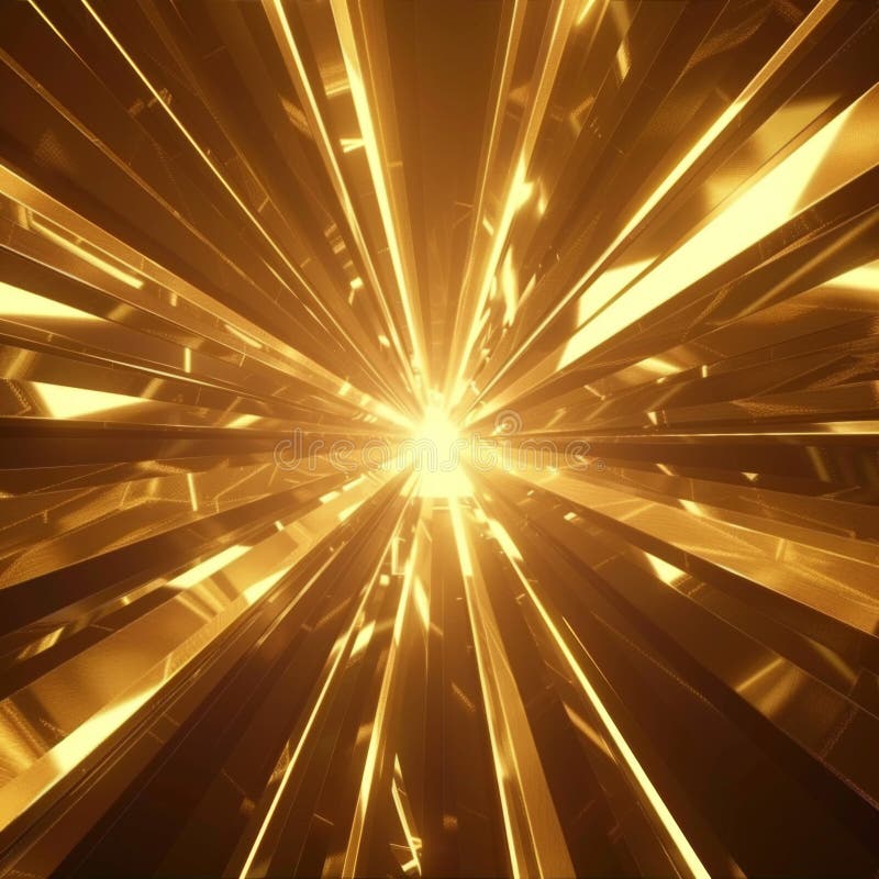 Golden Light Rays Emerging from a Glowing Center Stock Illustration ...