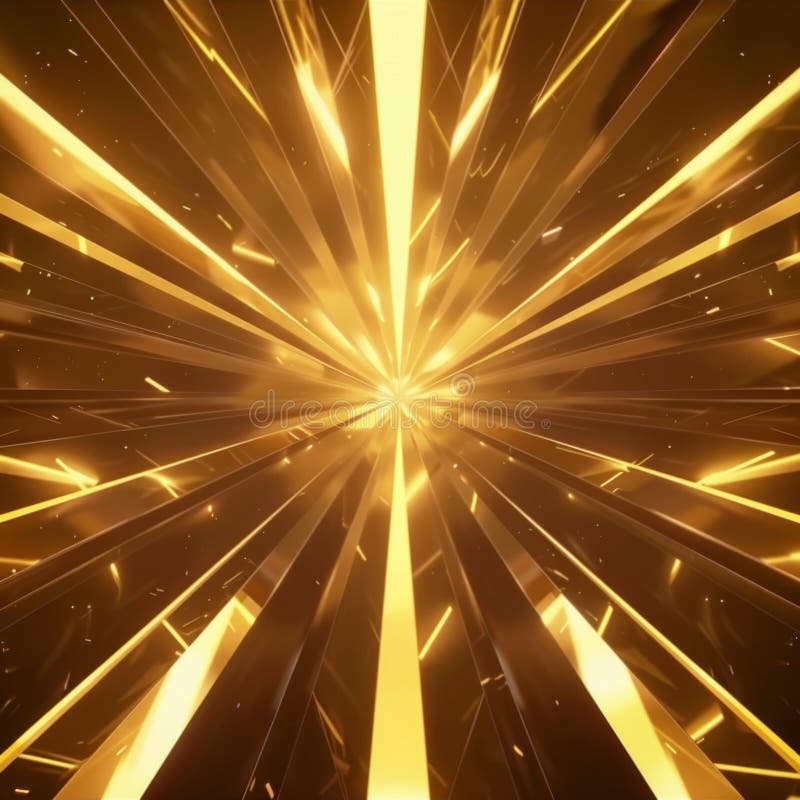 Golden Light Rays Radiating from a Central Point Stock Illustration ...