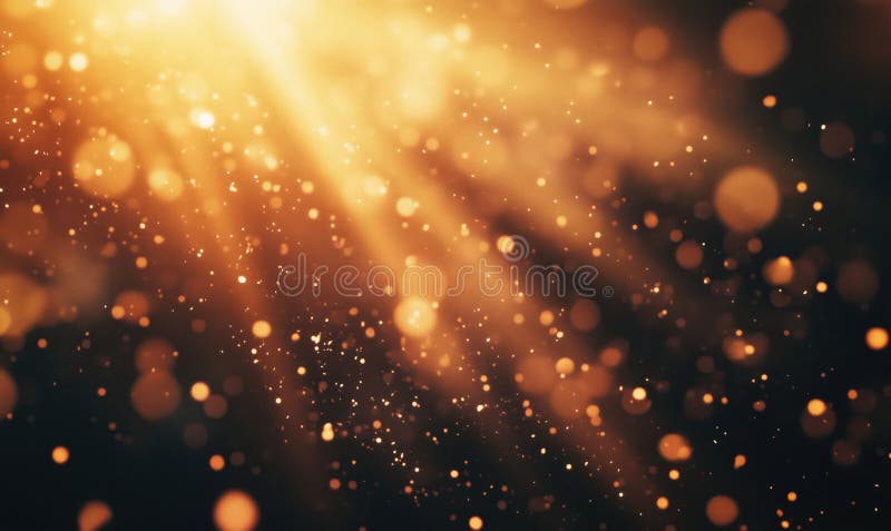 Golden Light Rays with Sparkling Particles, Ethereal Atmosphere, Warm ...