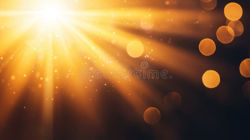 Golden Light Rays Sun Flare Shining Abstract Background Ethereal a ...