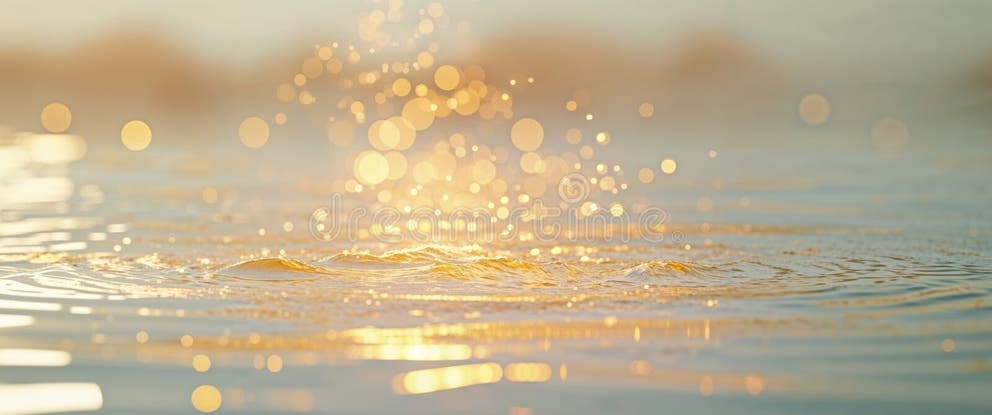 Golden Light Reflecting on Rippled Surface - Abstract Background for ...