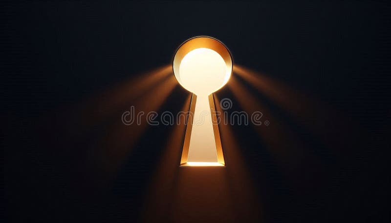 Golden Light Shining through Keyhole Creates Dramatic Effect Stock ...
