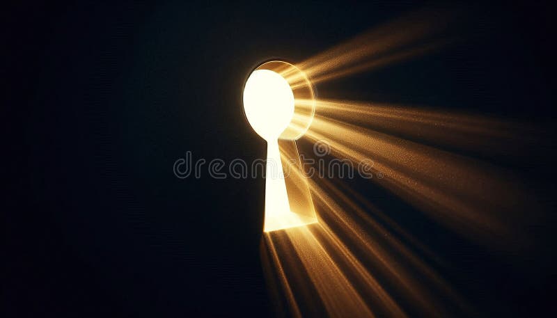 Golden Light Shining through Keyhole Creates Dramatic Effect Stock ...