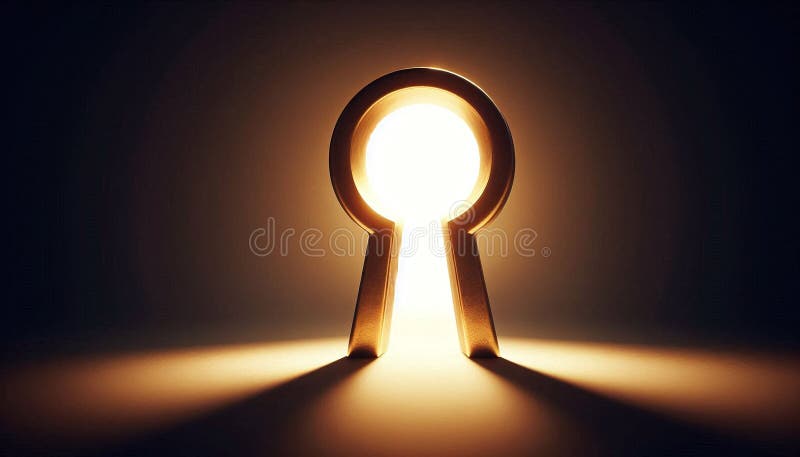 Golden Light Shining through Keyhole Creates Dramatic Effect Stock ...