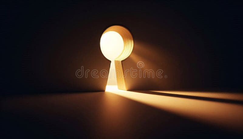 Golden Light Shining through Keyhole Creates Dramatic Effect Stock ...