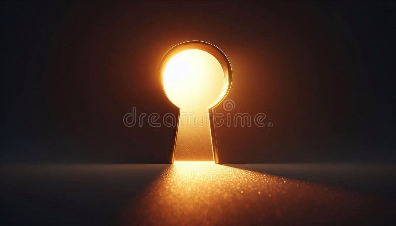 Golden Light Shining through Keyhole Creates Dramatic Effect Stock ...
