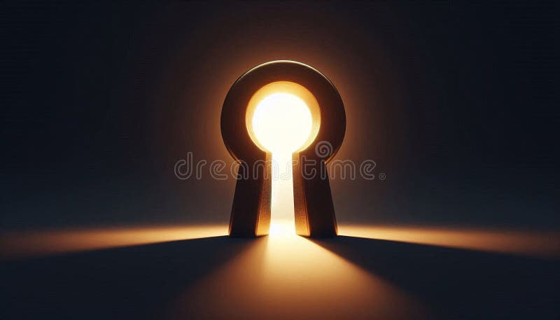 Golden Light Shining through Keyhole Creates Dramatic Effect Stock ...