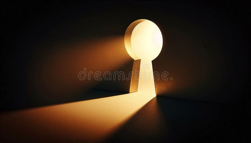 Golden Light Shining through Keyhole Creates Dramatic Effect Stock ...