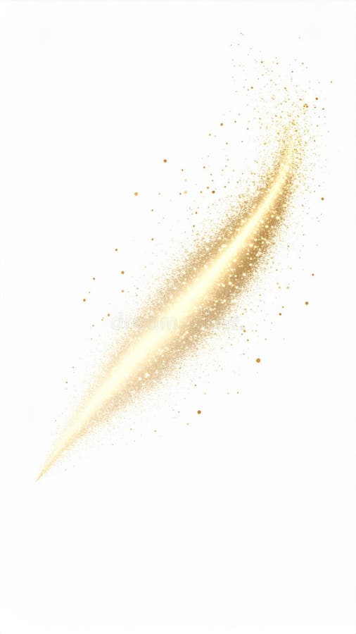 Golden Light Sparkle Trail on White Background Stock Illustration ...