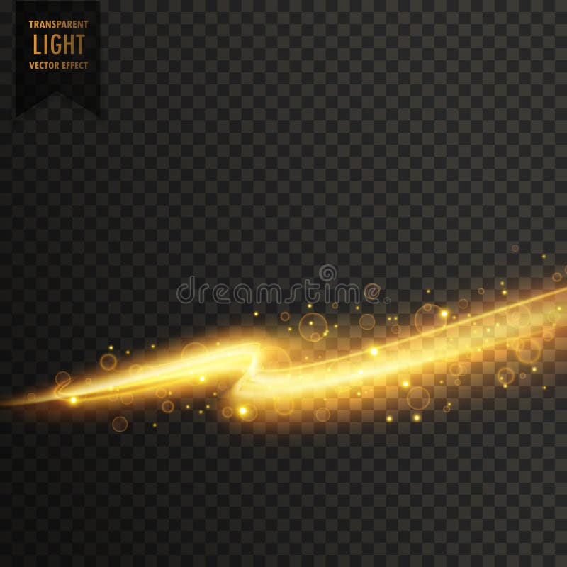 Golden Light Streak Transparent Light Effect Background Stock Vector ...