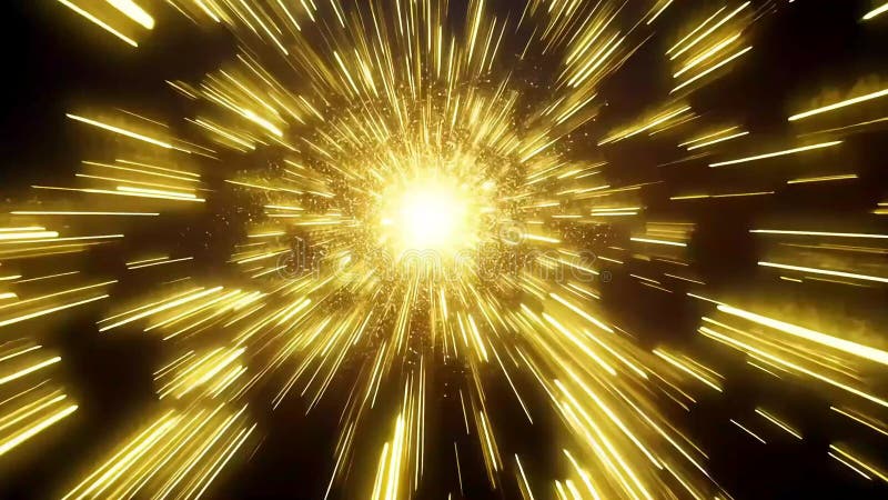 Golden Light Streaks Burst from Central Bright Point, Creating Dynamic ...