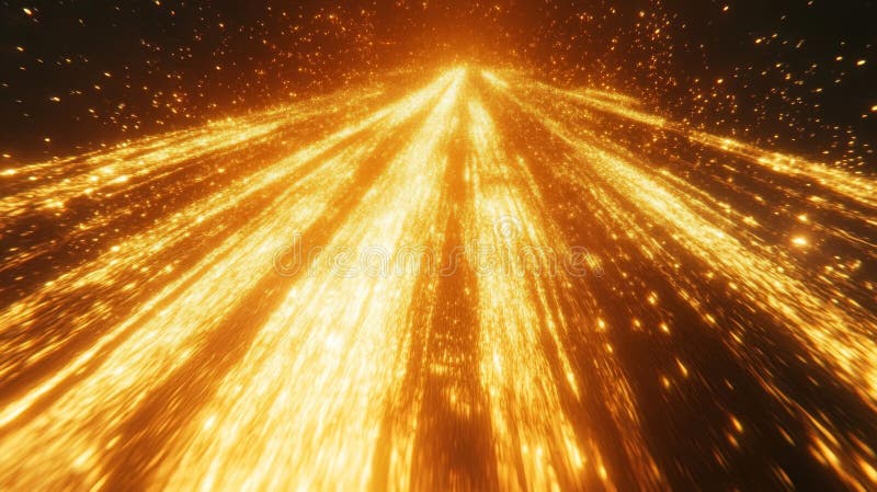 Golden Light Streaks Pathway Stock Illustration - Illustration of ...