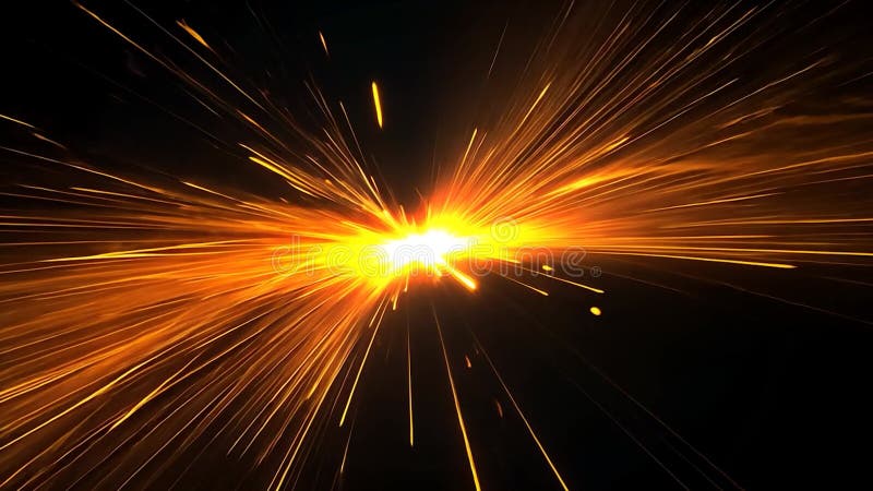 Golden Light Trails are Converging To a Bright Explosion in the Center ...